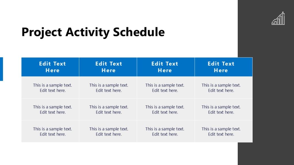 Project Activity Schedule Slide with Table - SlideModel