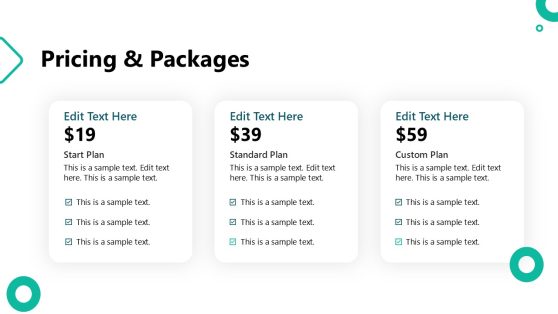 Pricing and Packages Slide for PowerPoint - SlideModel