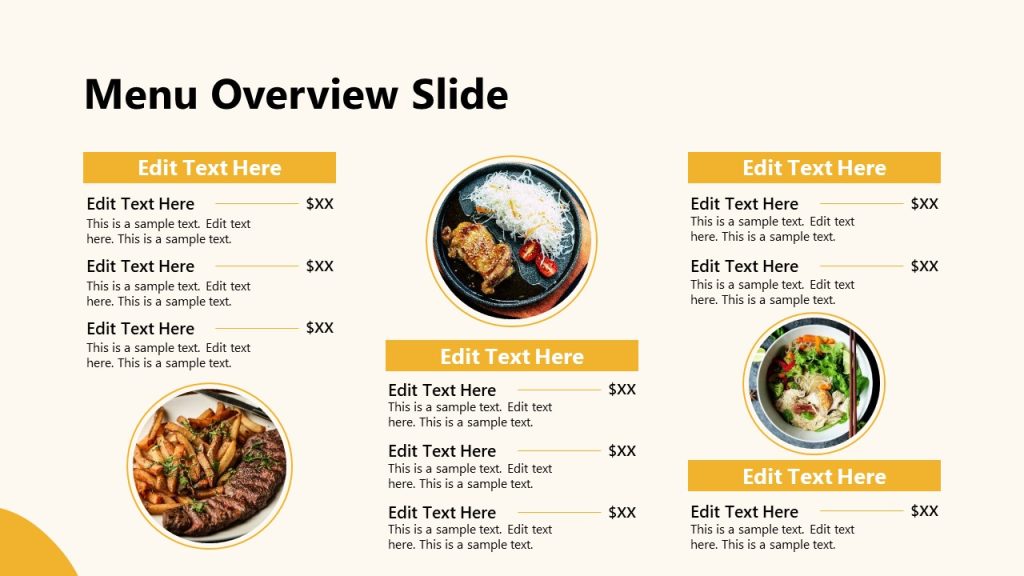 Menu Overview PowerPoint Slide - SlideModel