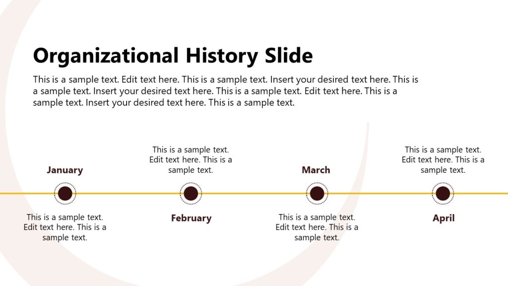Horizontal Timeline Slide for NPO Presentation - SlideModel