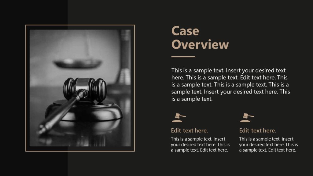 Case Overview Slide for Law Case Template - SlideModel