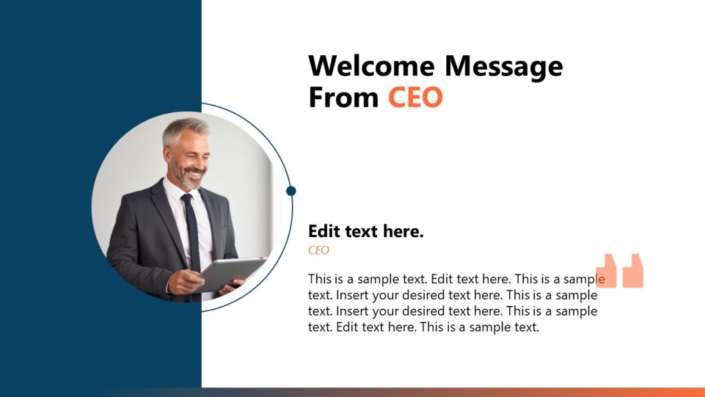 Welcome Message From CEO Slide - SlideModel