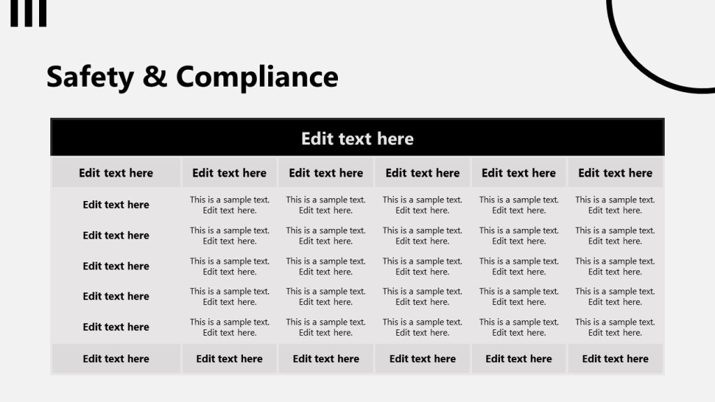 Editable Safety & Compliance Slide - SlideModel