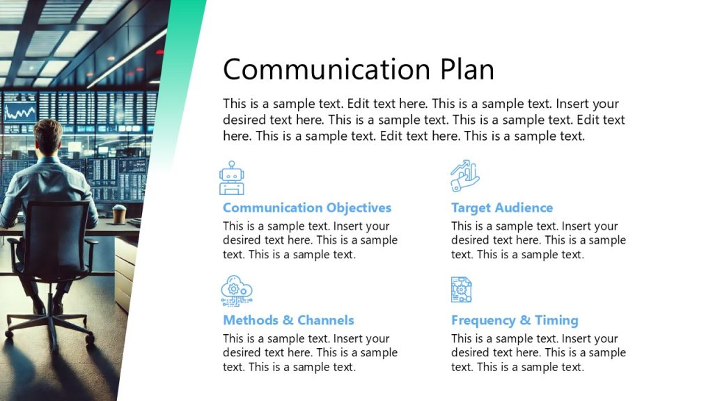 Communication Plan Slide with Icons - SlideModel