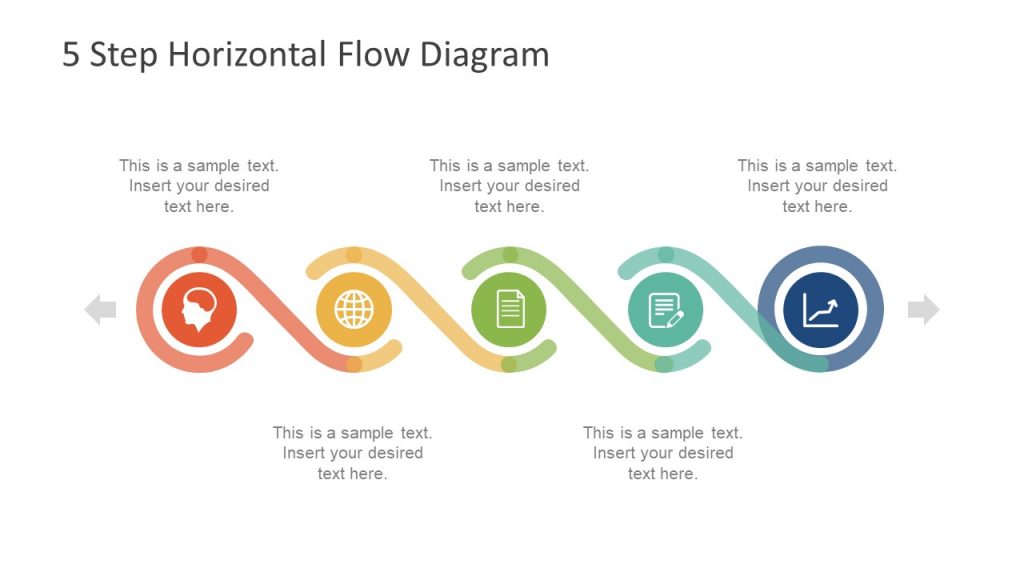 5 Step Horizontal Flow PowerPoint - SlideModel