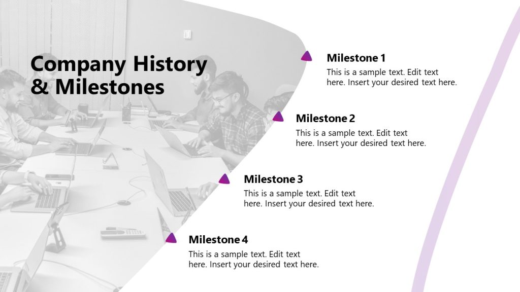 Editable Company History & Milestones PPT Slide - SlideModel