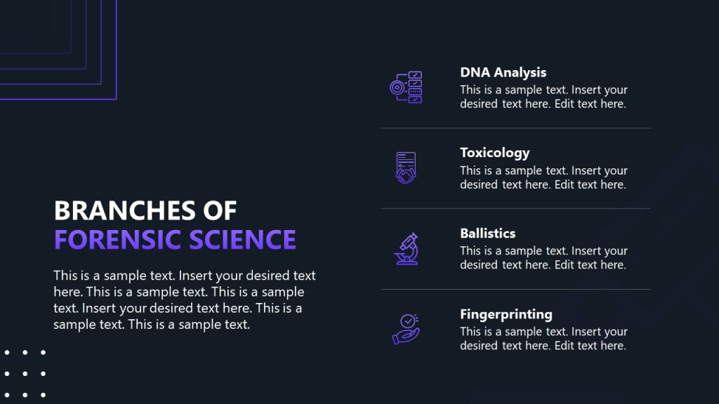 Branches of Forensic Science PPT Template - SlideModel