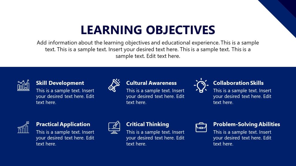 Learning Objectives Slide - Immersion Program Presentation - SlideModel