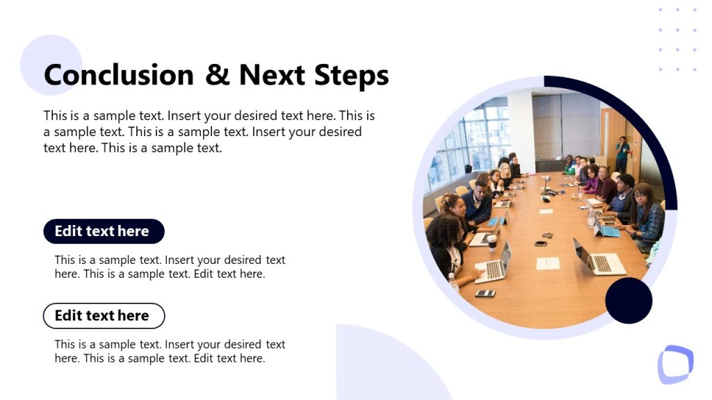 Conclusion and Next Steps Slide - Procedures Handbook - SlideModel