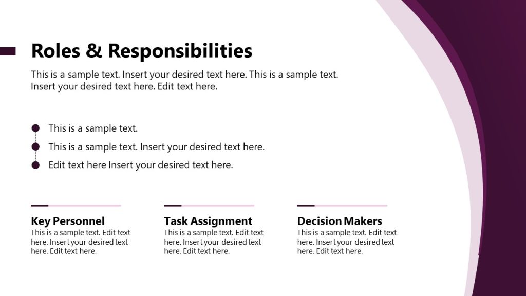 Roles & Responsibilities Slide Template with Bullet Points - SlideModel