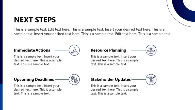 Next Steps Slide - Project Status PPT Slide Template - SlideModel