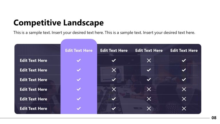 Competitive Landscape Slide - Tech Startup Template - SlideModel
