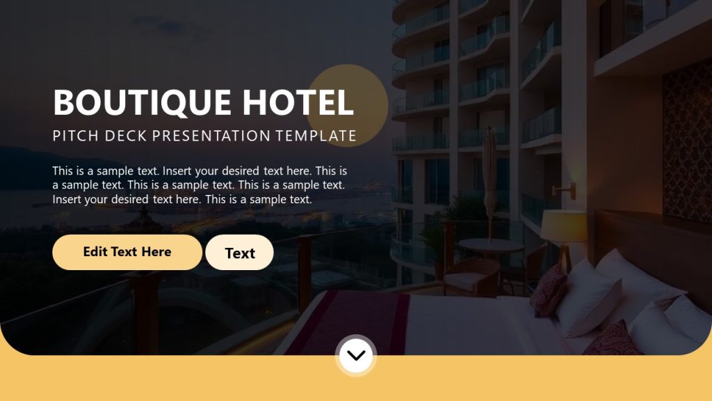 Cover Slide - Boutique Hotel Pitch Deck PPT Template - SlideModel