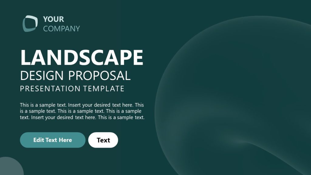 Landscape Design Proposal Template Title Slide - SlideModel