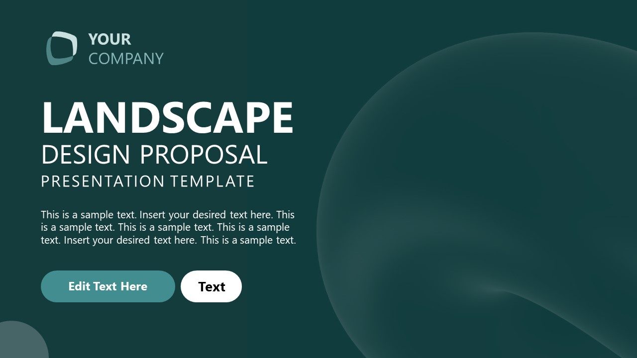 Landscape Design Proposal Template Title Slide - SlideModel