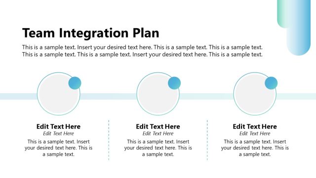 Team Integration Plan Slide with Circular Shapes for Images - SlideModel