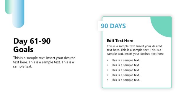 Day 61-90 Goals Presentation Slide with Text Boxes - SlideModel