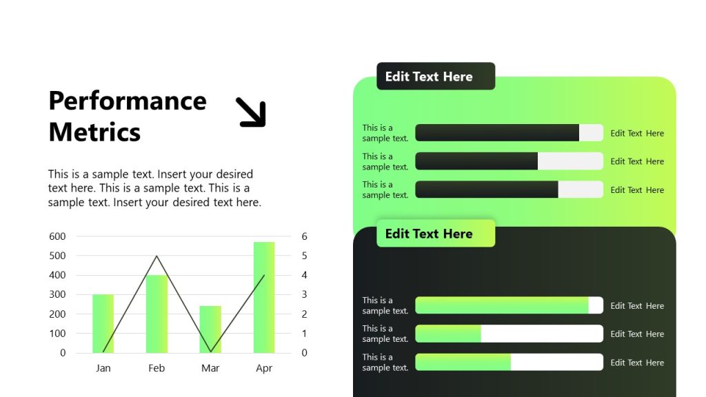 Performance Metrics Slide with Charts - SlideModel