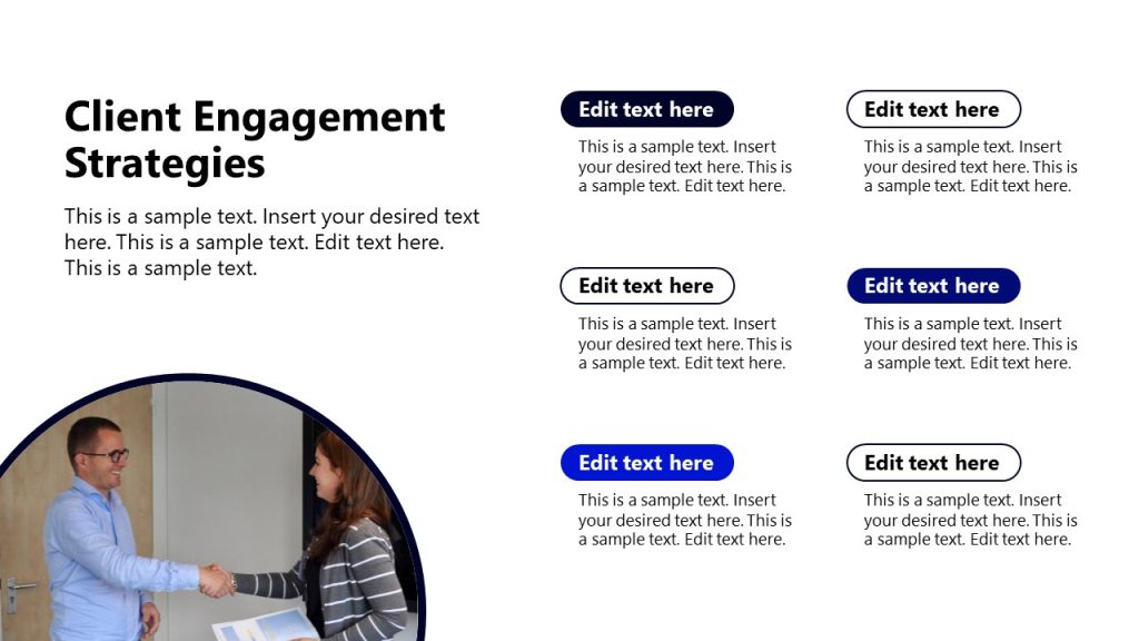 Editable Client Engagement Strategies Slide - SlideModel