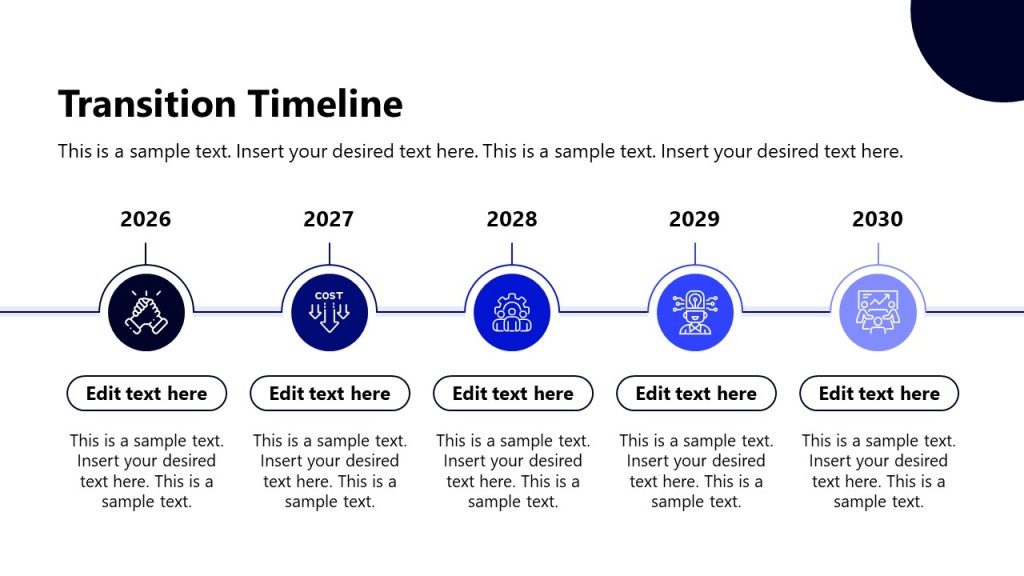 Horizontal Timeline Slide for Presentation - Client Transition Plan ...