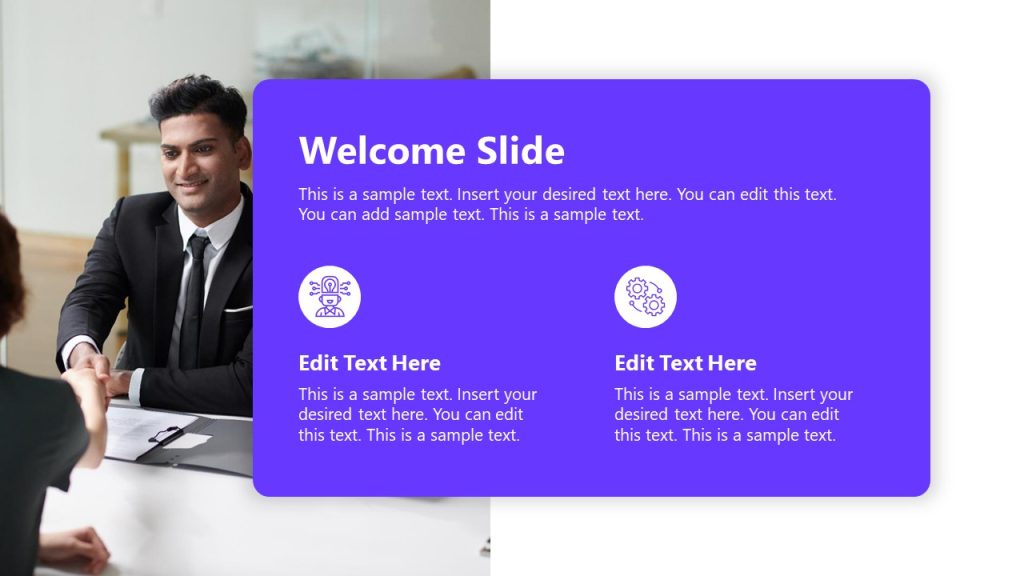 Welcome Slide with Image Placeholder - SlideModel