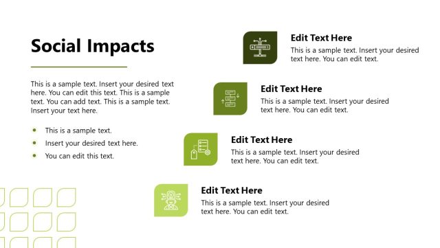 Social Impacts Slide with Creative Layout - SlideModel