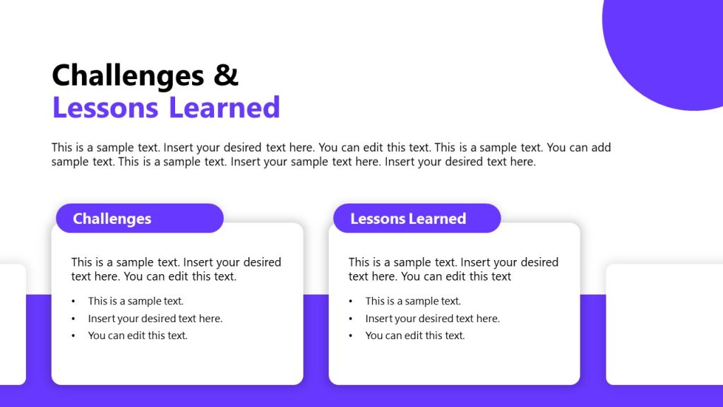 Challenges & Lessons Learned - Nonprofit Annual Report Slide - SlideModel