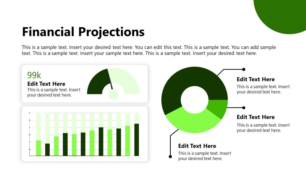 Financial Projections Presentation Slide with Data-Driven Charts - SlideModel