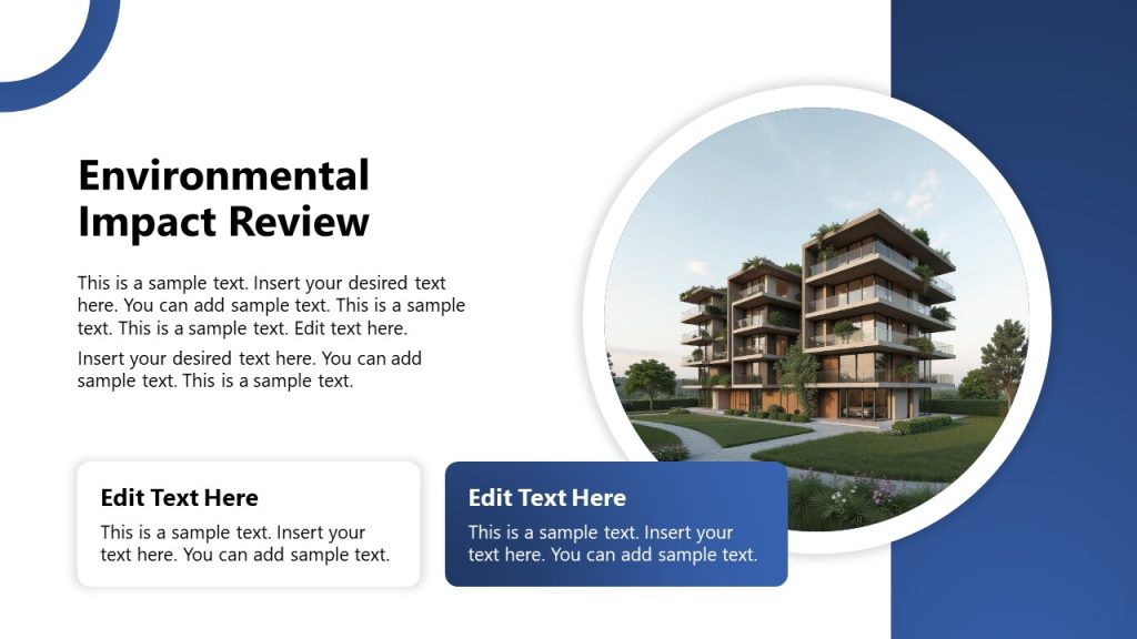 Environment Impact Review Slide with Circular Image - SlideModel