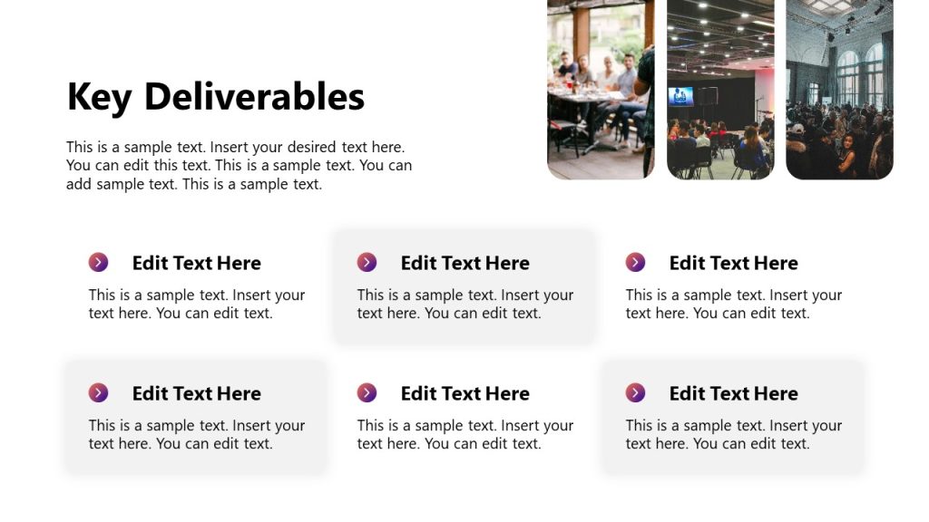 Key Deliverables Slide - Event Brief PPT Template - SlideModel