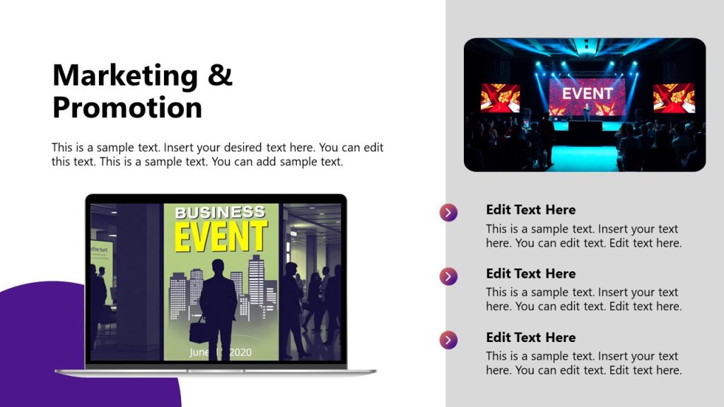 Marketing & Promotion Slide for Event Brief Template - SlideModel