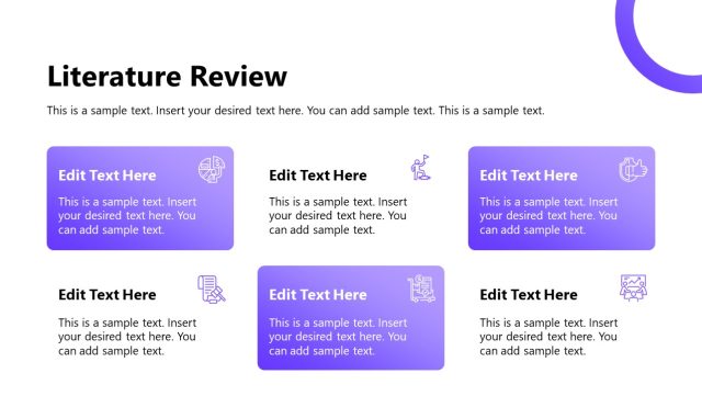 Literature Review Slide with Placeholder Text Sections - SlideModel