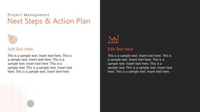 Next Steps & Action Plan PPT Template Slide with Infographics - SlideModel