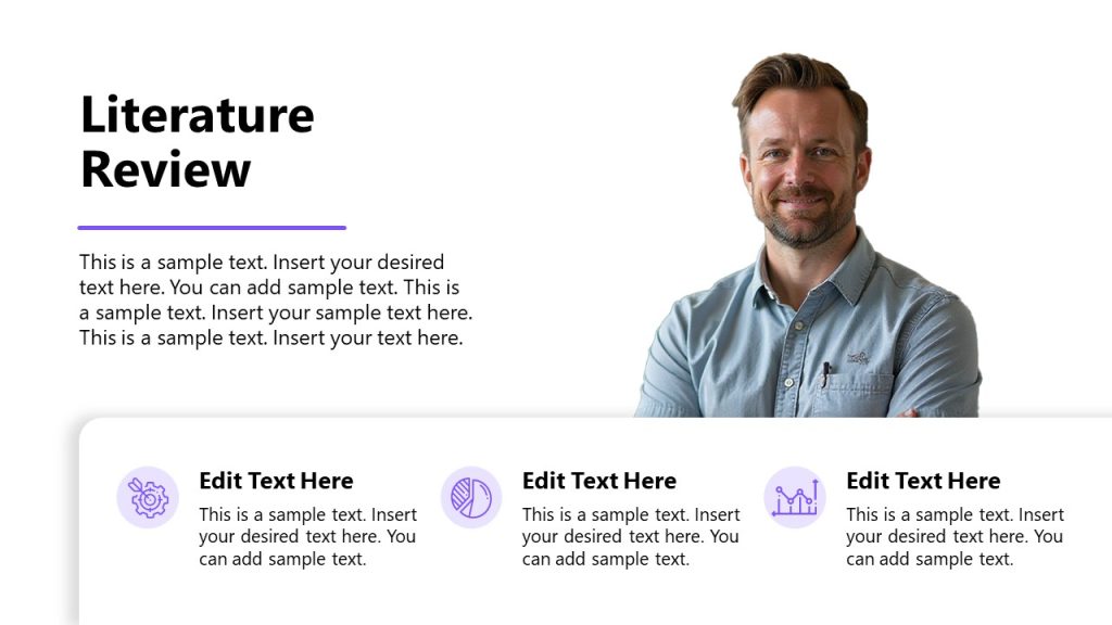 Literature Review Slide with Infographics - SlideModel