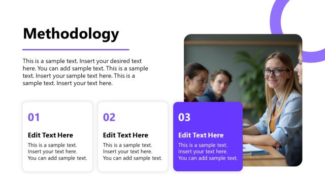 Methodology Slide with Three Text Sections - SlideModel