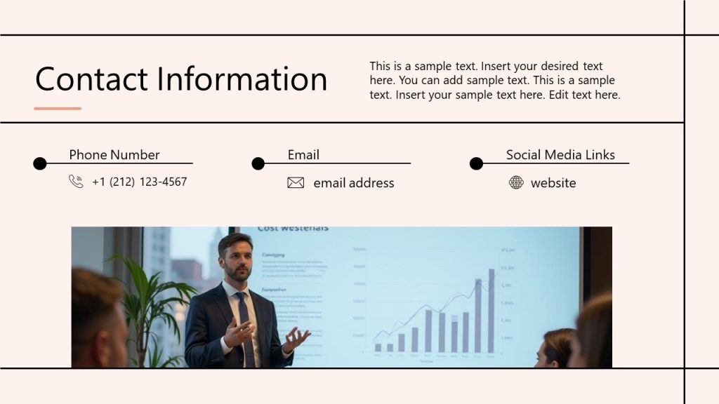 Contact Info Slide with Icons - Professional Bio PPT Template - SlideModel