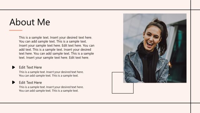 About Me Slide with Image & Paragraph - SlideModel