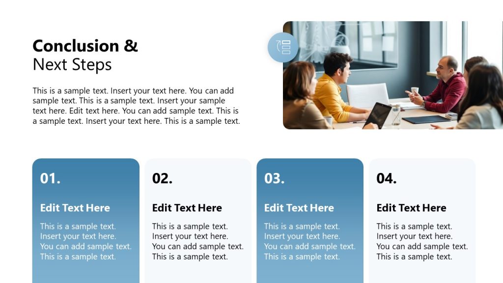 Conclusion & Next Steps Slide - Step by Step Implementation Plan Template - SlideModel
