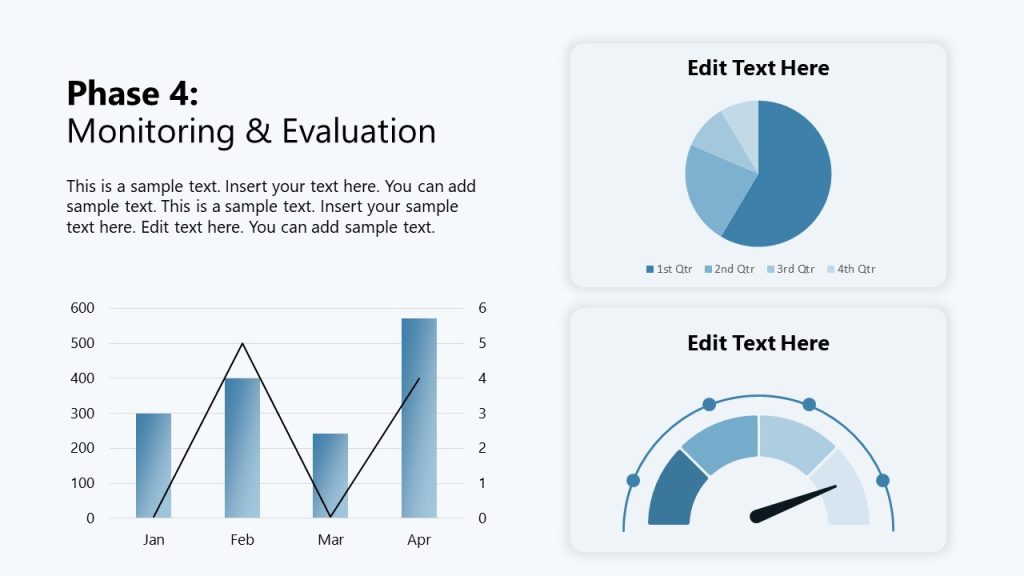 Phase 4: Monitoring & Evaluation Slide - Business Implementation Plan Template - SlideModel