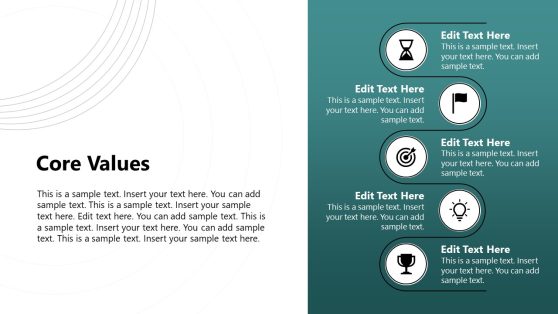 Core Values Slide - New Employee Onboarding PPT Template - SlideModel