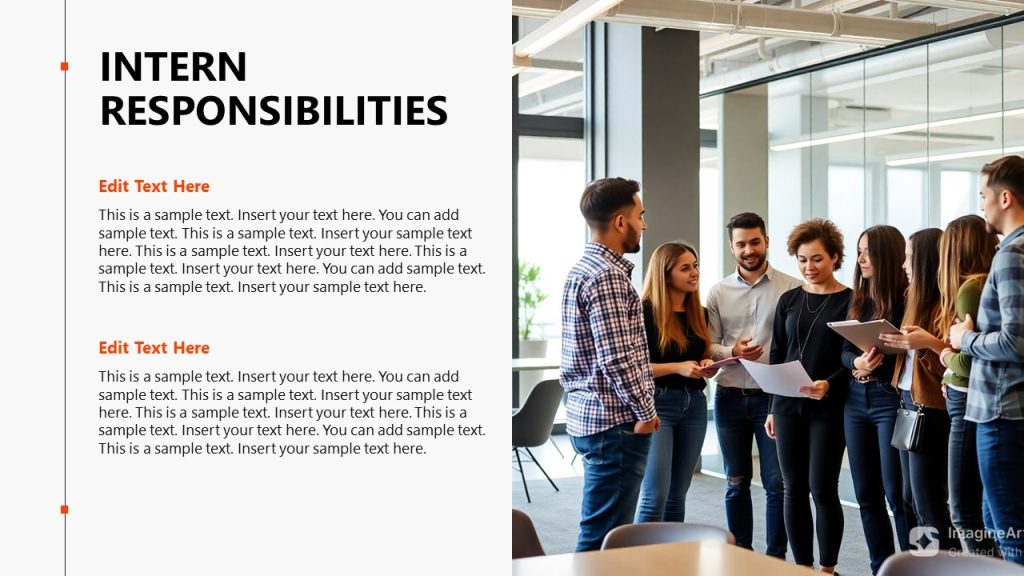 Intern Responsibilties Slide with Text - SlideModel