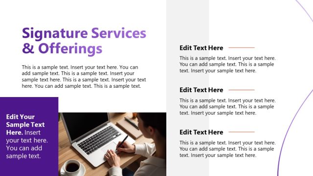 Signature Services & Offerings PPT Slide - SlideModel