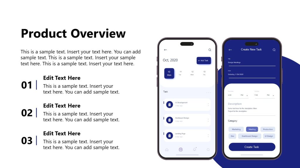 Product Overview Slide with Placeholder Text - SlideModel