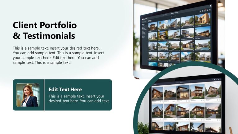 Client Portfolio & Testimonials Slide with Images - SlideModel