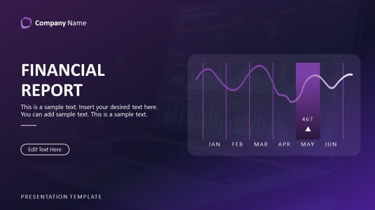 Financial Report Template Cover Slide - SlideModel