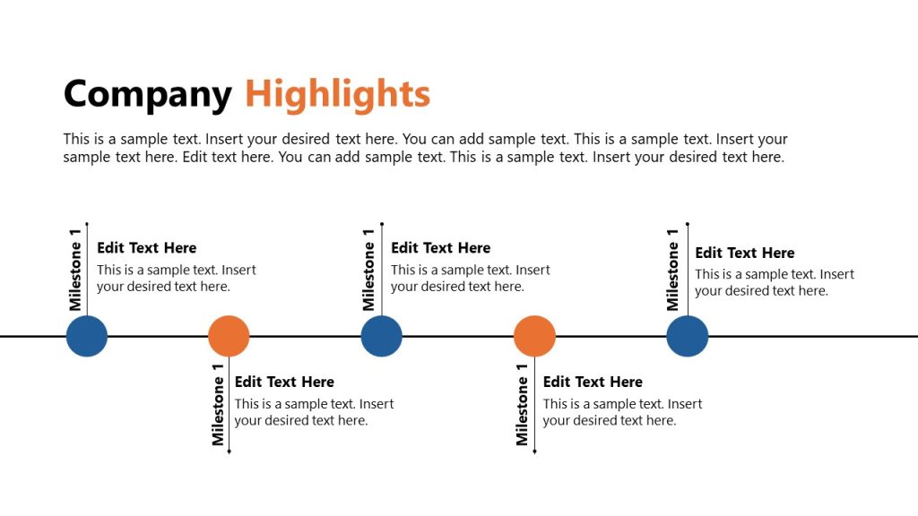 Company Highlights Timeline Diagram Slide - SlideModel