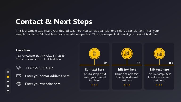 Contact & Next Steps Slide - Film Pitch Template - SlideModel
