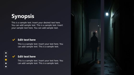 Synopsis Presentation Slide with Text Boxes - SlideModel