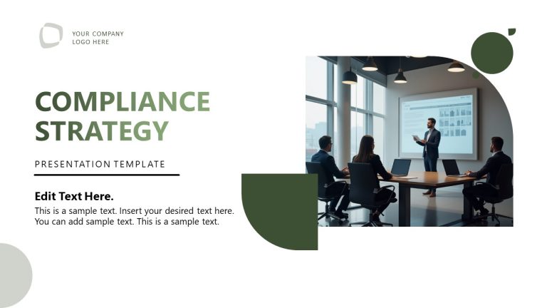 Compilance Strategy Presentation Template - Title Slide - SlideModel