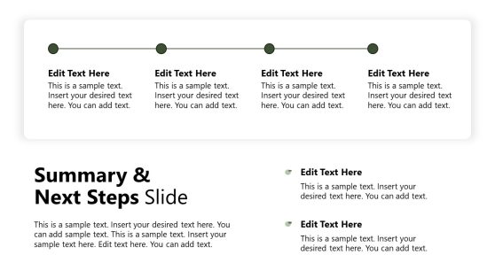 Summary & Next Steps Slide with Text Boxes - SlideModel
